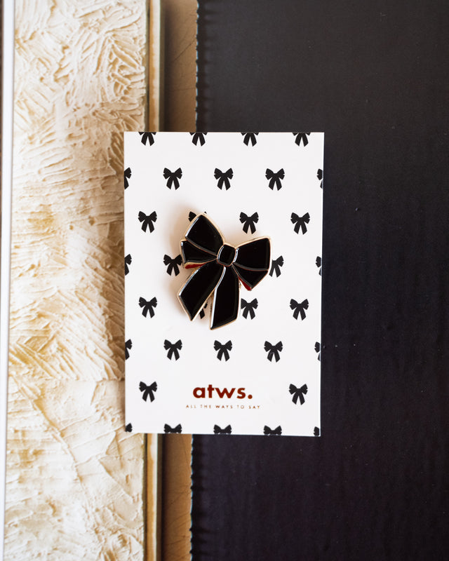 Brooch / Pin - Black Bow - Things I Like Things I Love