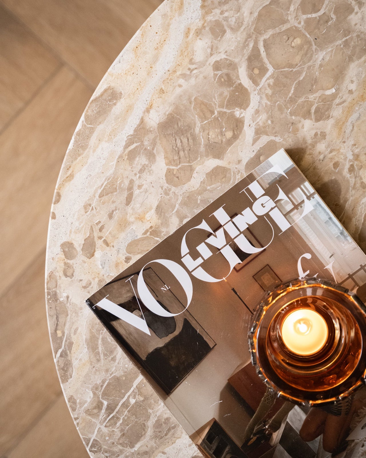 LL Side Table Zita Taupe Marble /1 - Things I Like Things I Love