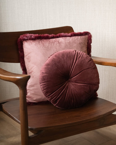 Cushion Round Velvet Burgundy – Things I Like Things I Love