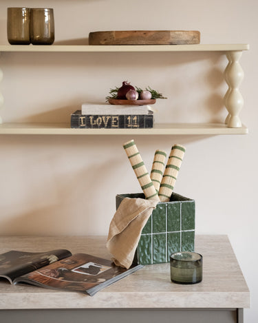 Cutlery Jar Tiles Moss Green – Things I Like Things I Love