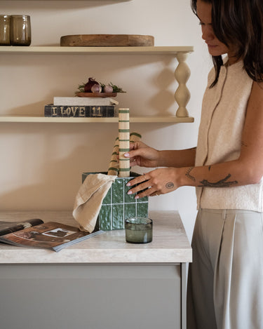 Cutlery Jar Tiles Moss Green – Things I Like Things I Love