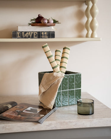 Cutlery Jar Tiles Moss Green – Things I Like Things I Love