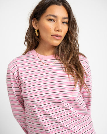 Sophia Boxy Stripe Tee Pink - Things I Like Things I Love
