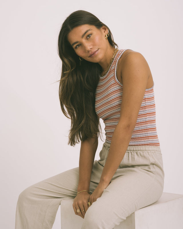 TILTIL Dani Top Stripe Cream Blue Rust - NO - Things I Like Things I Love