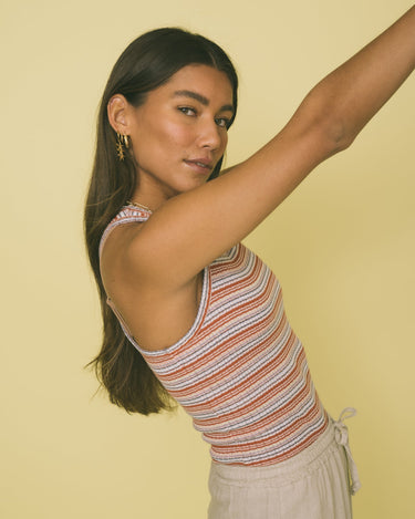 TILTIL Dani Top Stripe Cream Blue Rust - NO - Things I Like Things I Love