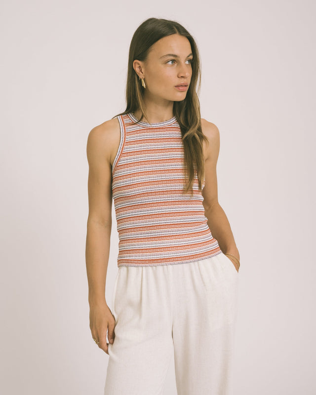 TILTIL Dani Top Stripe Cream Blue Rust - NO - Things I Like Things I Love