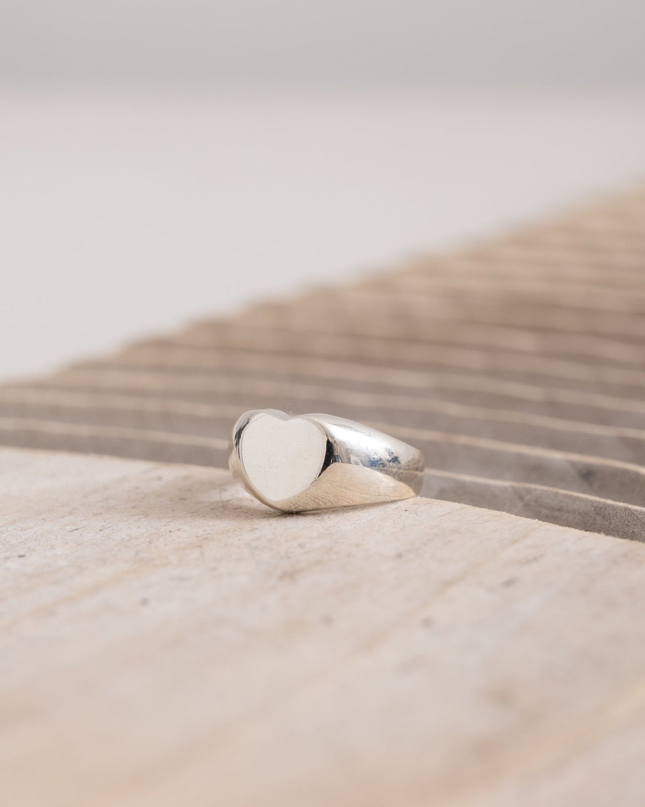 TTS Ring Silver Heart Signet - Things I Like Things I Love