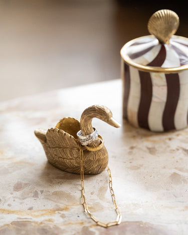Trinket Dish Swan Brass Gold – Things I Like Things I Love