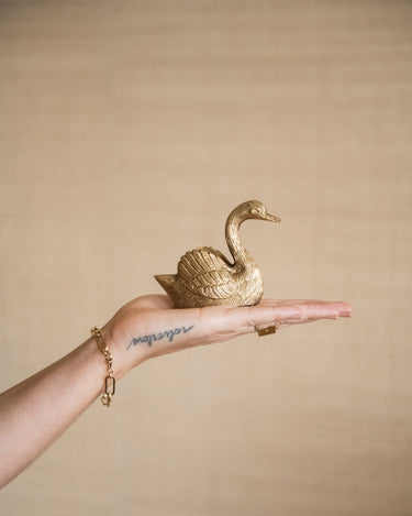 Trinket Dish Swan Brass Gold – Things I Like Things I Love